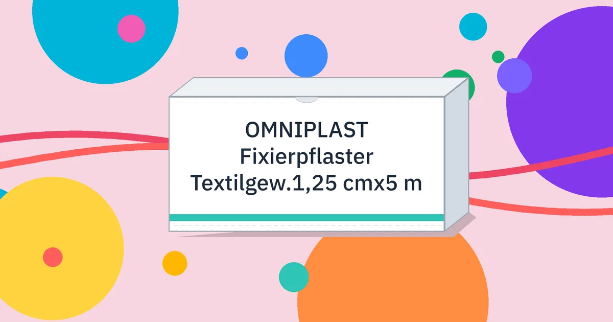 Symbolbild: Packung mit der Aufschrift OMNIPLAST Fixierpflaster Textilgew.1,25 cmx5 m (PZN 11163308) – Verfügbarkeit und Bezug in Apotheken in Frankfurt am Main