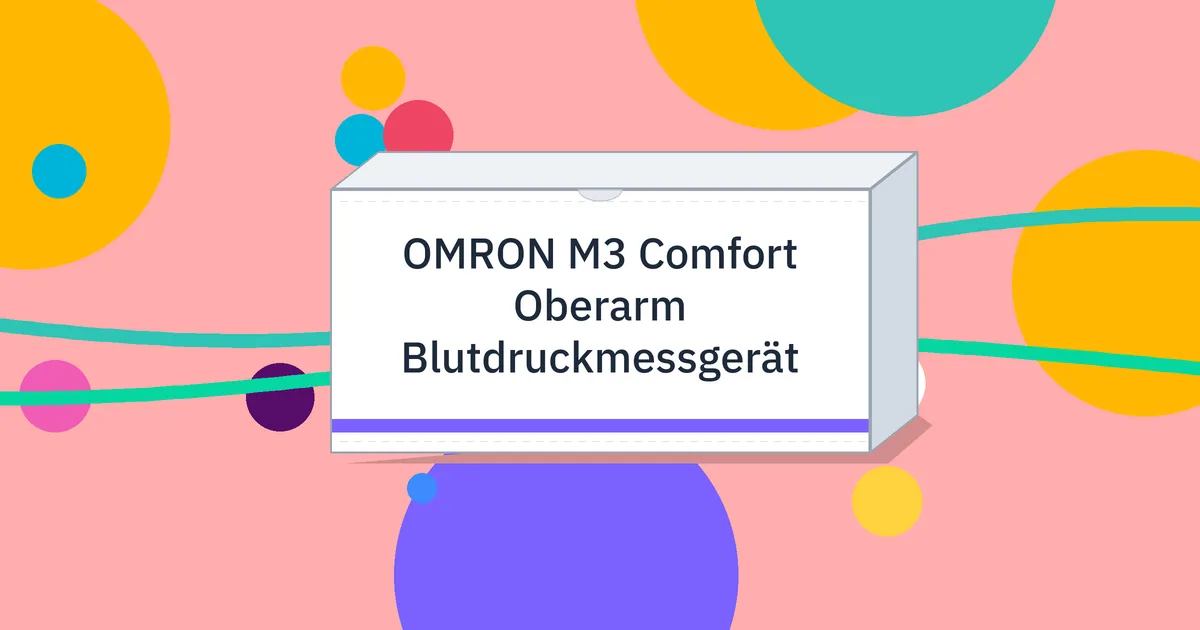 Symbolbild: Packung mit der Aufschrift OMRON M3 Comfort Oberarm Blutdruckmessgerät (PZN 17955341) – Verfügbarkeit und Bezug in Apotheken in Frankfurt am Main