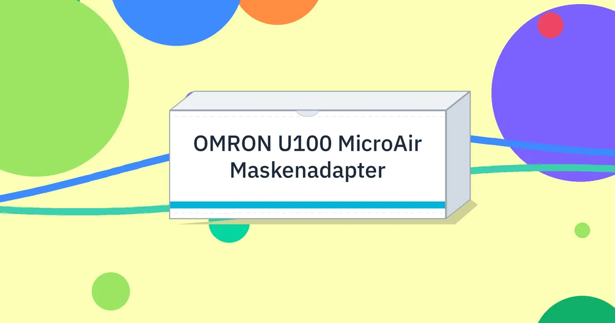 Symbolbild: Packung mit der Aufschrift OMRON U100 MicroAir Maskenadapter (PZN 12903552) – Verfügbarkeit und Bezug in Apotheken in Frankfurt am Main
