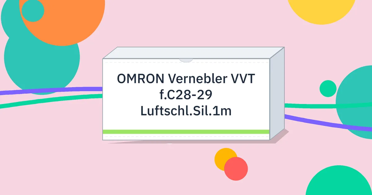 Symbolbild: Packung mit der Aufschrift OMRON Vernebler VVT f.C28-29 Luftschl.Sil.1m (PZN 00695829) – Verfügbarkeit und Bezug in Apotheken in Frankfurt am Main