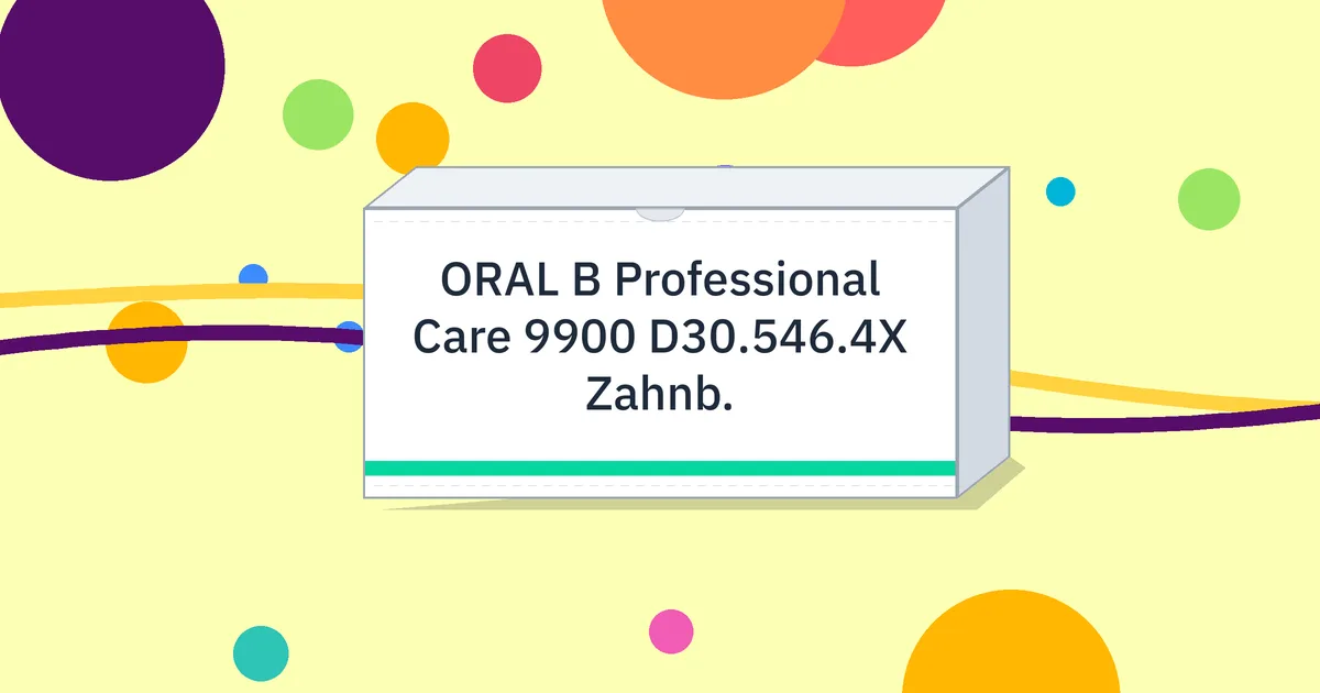 Symbolbild: Packung mit der Aufschrift ORAL B Professional Care 9900 D30.546.4X Zahnb. (PZN 04888703) – Verfügbarkeit und Bezug in Apotheken in Frankfurt am Main