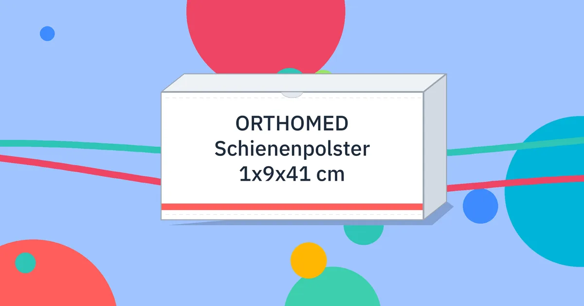 Symbolbild: Packung mit der Aufschrift ORTHOMED Schienenpolster 1x9x41 cm (PZN 03450608) – Verfügbarkeit und Bezug in Apotheken in Frankfurt am Main