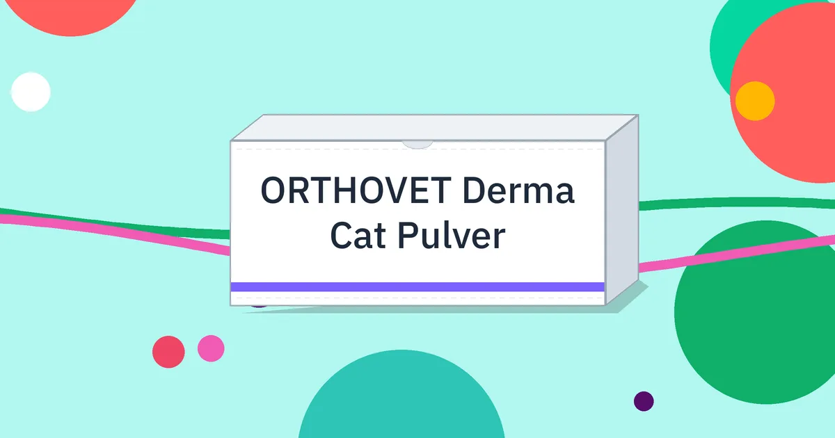 Symbolbild: Packung mit der Aufschrift ORTHOVET Derma Cat Pulver (PZN 14320412) – Verfügbarkeit und Bezug in Apotheken in Frankfurt am Main