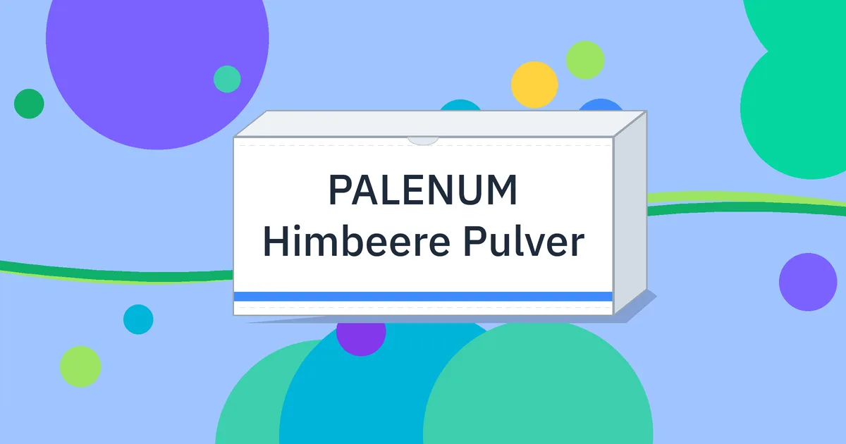 Symbolbild: Packung mit der Aufschrift PALENUM Himbeere Pulver (PZN 04165181) – Verfügbarkeit und Bezug in Apotheken in Frankfurt am Main