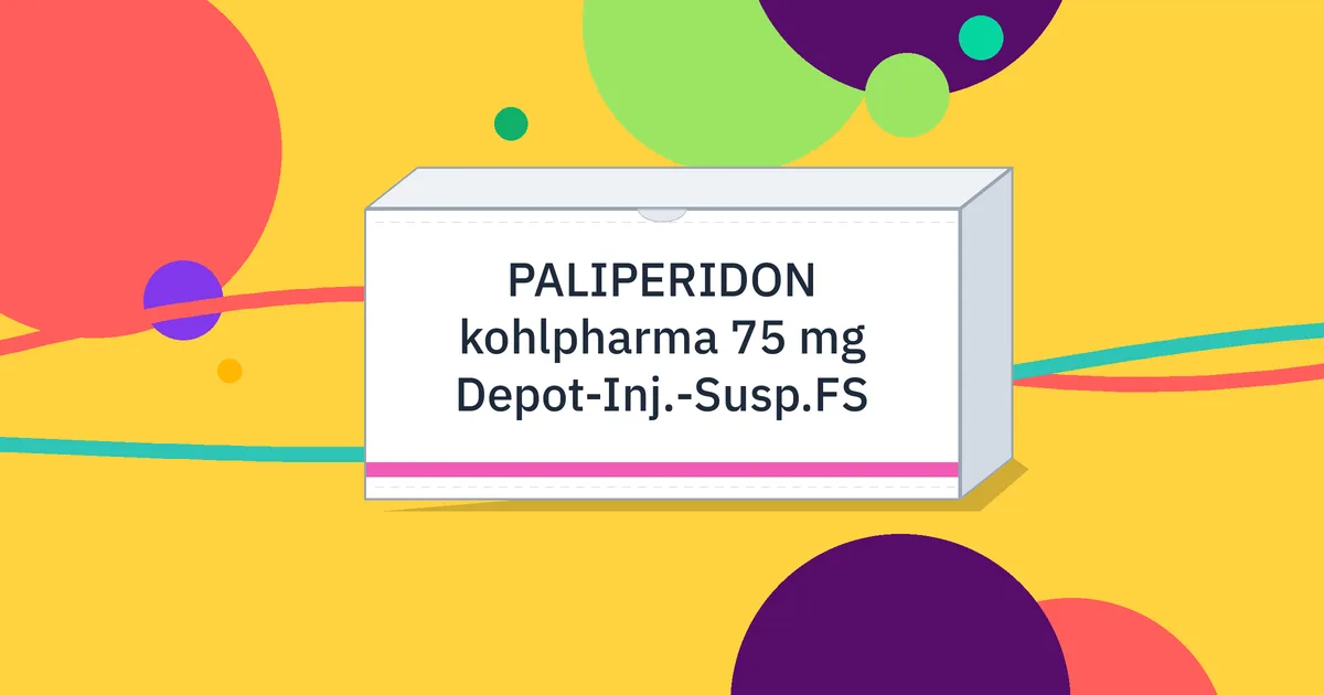Symbolbild: Packung mit der Aufschrift PALIPERIDON kohlpharma 75 mg Depot-Inj.-Susp.FS (PZN 20310636) – Verfügbarkeit und Bezug in Apotheken in Frankfurt am Main