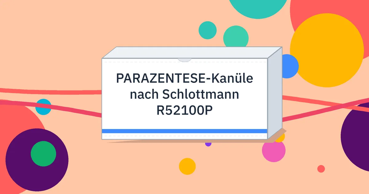 Symbolbild: Packung mit der Aufschrift PARAZENTESE-Kanüle nach Schlottmann R52100P (PZN 03067915) – Verfügbarkeit und Bezug in Apotheken in Frankfurt am Main