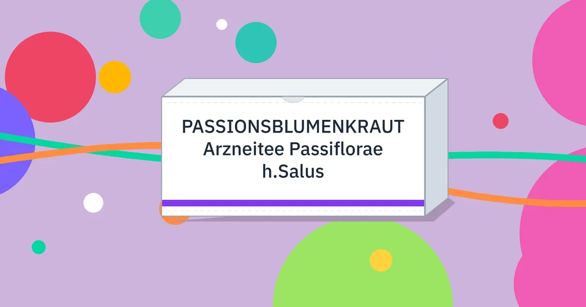 Symbolbild: Packung mit der Aufschrift PASSIONSBLUMENKRAUT Arzneitee Passiflorae h.Salus (PZN 13966833) – Verfügbarkeit und Bezug in Apotheken in Frankfurt am Main