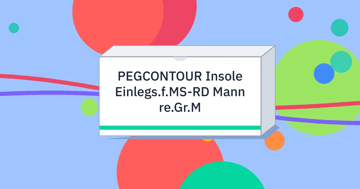 Symbolbild: Packung mit der Aufschrift PEGCONTOUR Insole Einlegs.f.MS-RD Mann re.Gr.M (PZN 14255927) – Verfügbarkeit und Bezug in Apotheken in Frankfurt am Main