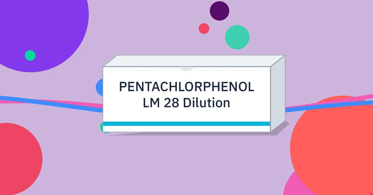 Symbolbild: Packung mit der Aufschrift PENTACHLORPHENOL LM 28 Dilution (PZN 13634367) – Verfügbarkeit und Bezug in Apotheken in Frankfurt am Main