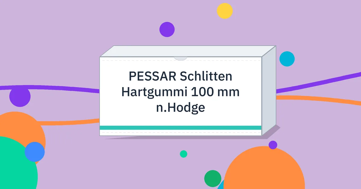 Symbolbild: Packung mit der Aufschrift PESSAR Schlitten Hartgummi 100 mm n.Hodge (PZN 01733756) – Verfügbarkeit und Bezug in Apotheken in Frankfurt am Main
