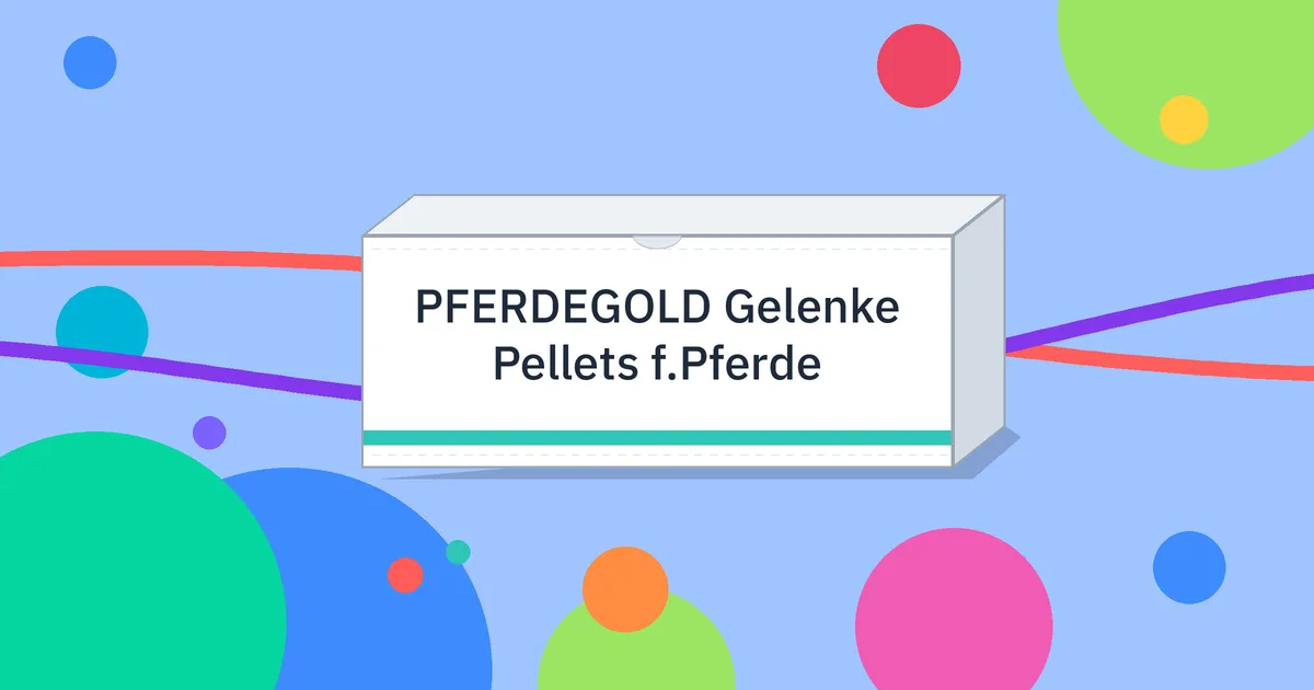 Symbolbild: Packung mit der Aufschrift PFERDEGOLD Gelenke Pellets f.Pferde (PZN 17613557) – Verfügbarkeit und Bezug in Apotheken in Frankfurt am Main