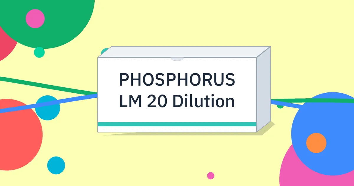 Symbolbild: Packung mit der Aufschrift PHOSPHORUS LM 20 Dilution (PZN 13034101) – Verfügbarkeit und Bezug in Apotheken in Frankfurt am Main