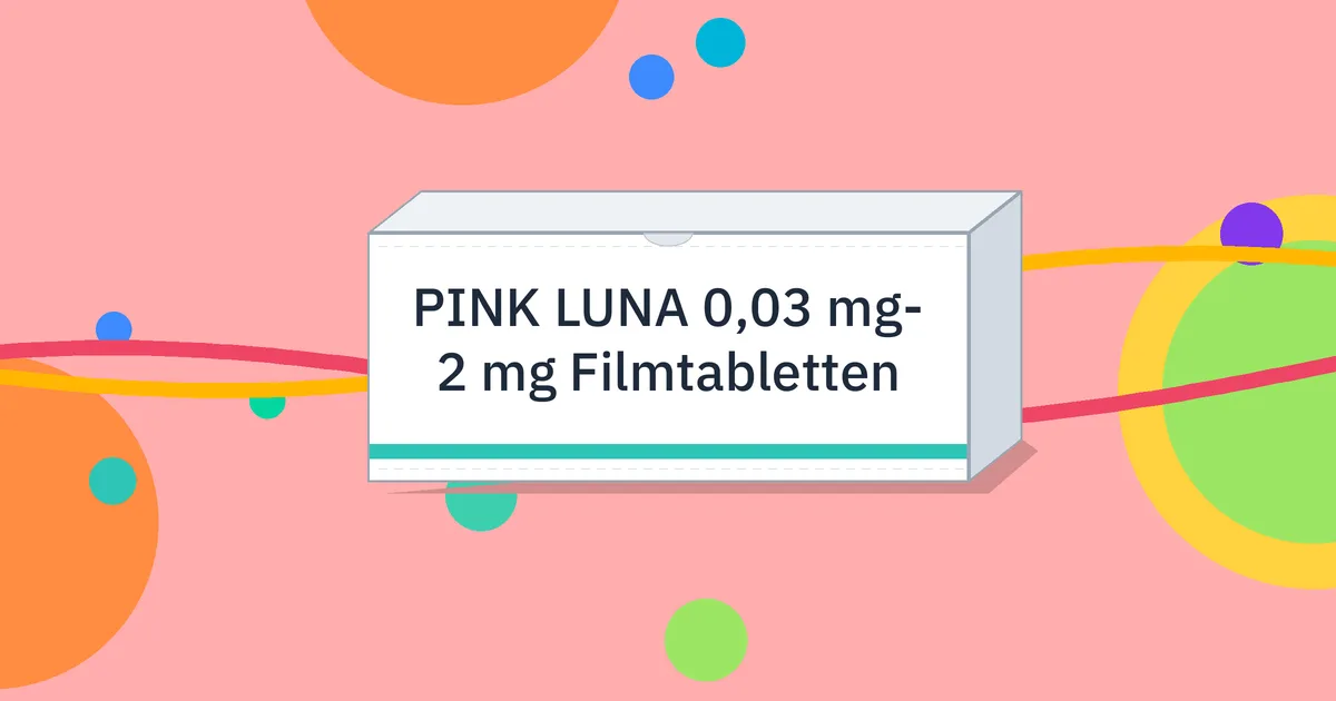 Symbolbild: Packung mit der Aufschrift PINK LUNA 0,03 mg-2 mg Filmtabletten (PZN 01124193) – Verfügbarkeit und Bezug in Apotheken in Frankfurt am Main