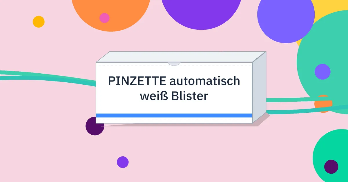Symbolbild: Packung mit der Aufschrift PINZETTE automatisch weiß Blister (PZN 01596259) – Verfügbarkeit und Bezug in Apotheken in Frankfurt am Main