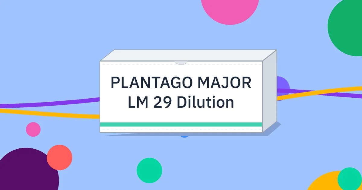 Symbolbild: Packung mit der Aufschrift PLANTAGO MAJOR LM 29 Dilution (PZN 13646910) – Verfügbarkeit und Bezug in Apotheken in Frankfurt am Main