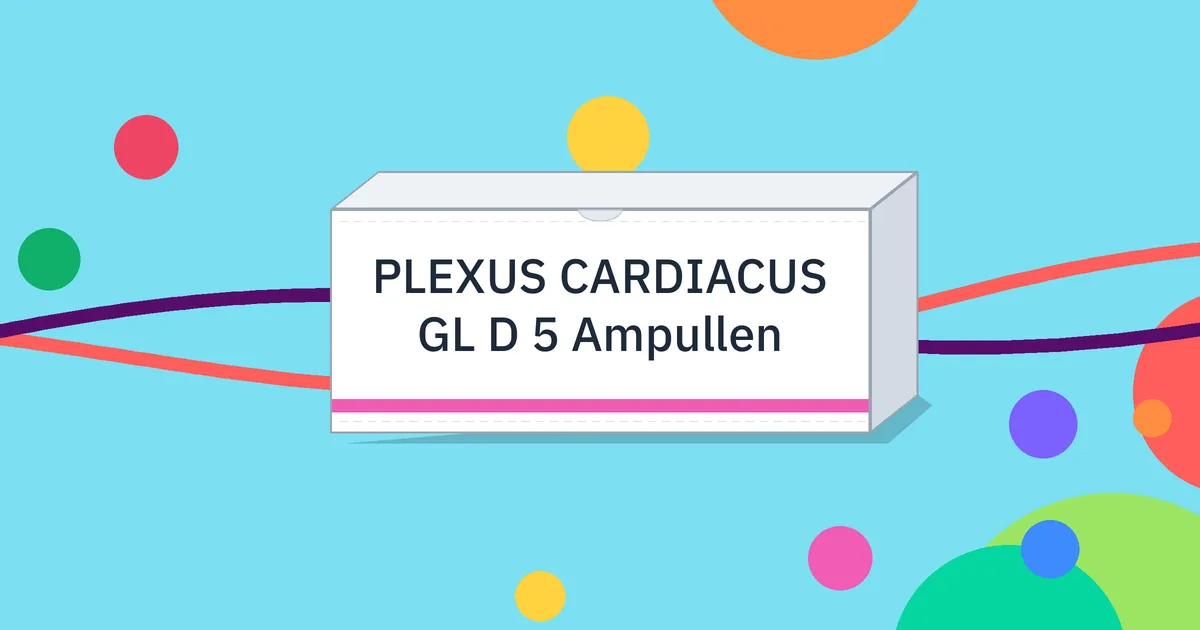 Symbolbild: Packung mit der Aufschrift PLEXUS CARDIACUS GL D 5 Ampullen (PZN 02949524) – Verfügbarkeit und Bezug in Apotheken in Frankfurt am Main
