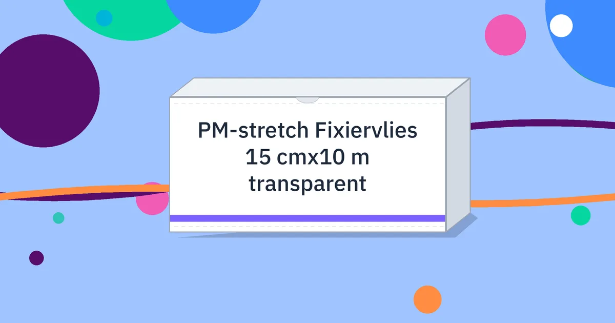Symbolbild: Packung mit der Aufschrift PM-stretch Fixiervlies 15 cmx10 m transparent (PZN 18846223) – Verfügbarkeit und Bezug in Apotheken in Frankfurt am Main