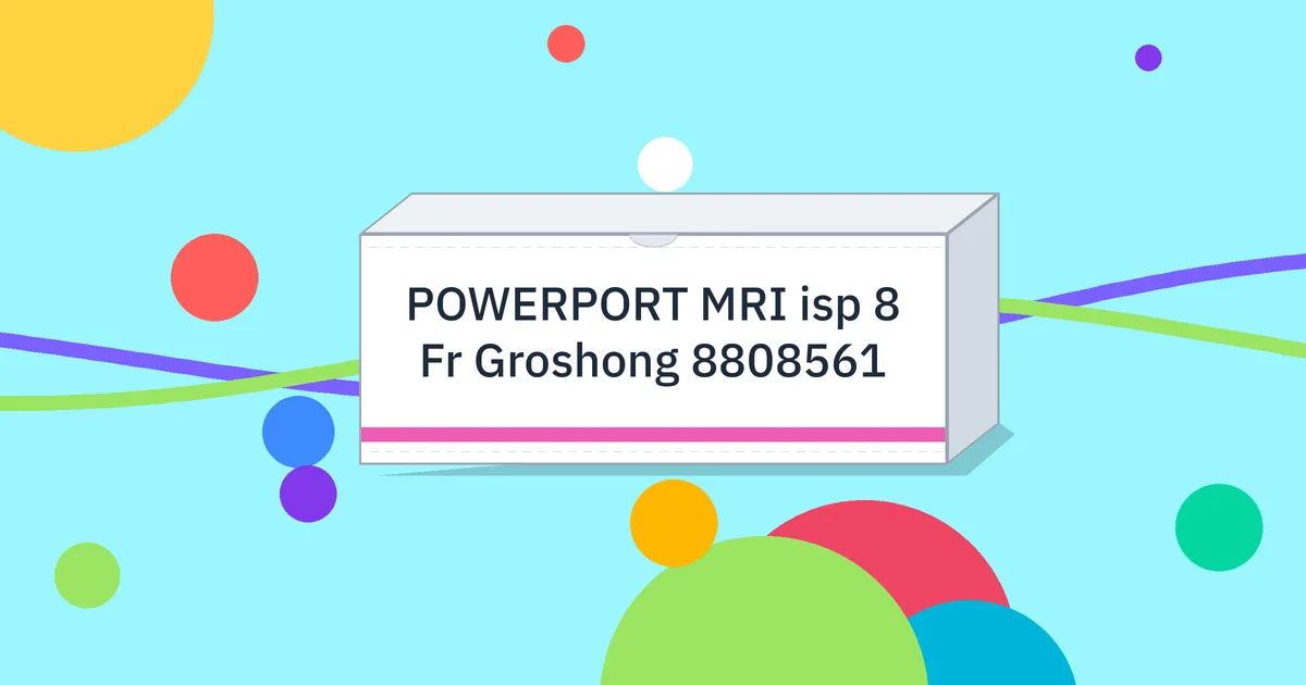 Symbolbild: Packung mit der Aufschrift POWERPORT MRI isp 8 Fr Groshong 8808561 (PZN 06144674) – Verfügbarkeit und Bezug in Apotheken in Frankfurt am Main