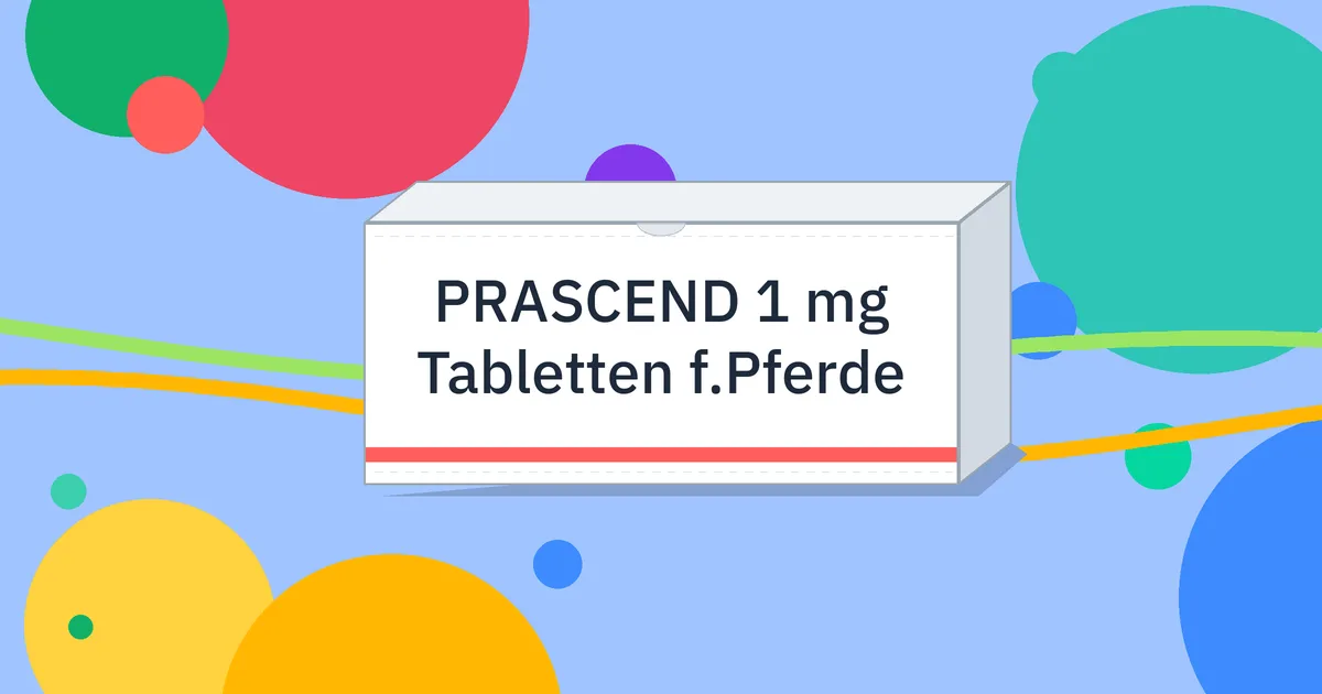 Symbolbild: Packung mit der Aufschrift PRASCEND 1 mg Tabletten f.Pferde (PZN 07577760) – Verfügbarkeit und Bezug in Apotheken in Frankfurt am Main