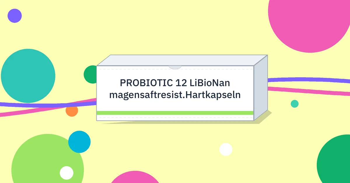 Symbolbild: Packung mit der Aufschrift PROBIOTIC 12 LiBioNan magensaftresist.Hartkapseln (PZN 13243738) – Verfügbarkeit und Bezug in Apotheken in Frankfurt am Main