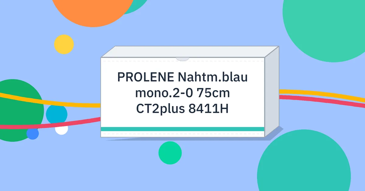 Symbolbild: Packung mit der Aufschrift PROLENE Nahtm.blau mono.2-0 75cm CT2plus 8411H (PZN 16806679) – Verfügbarkeit und Bezug in Apotheken in Frankfurt am Main