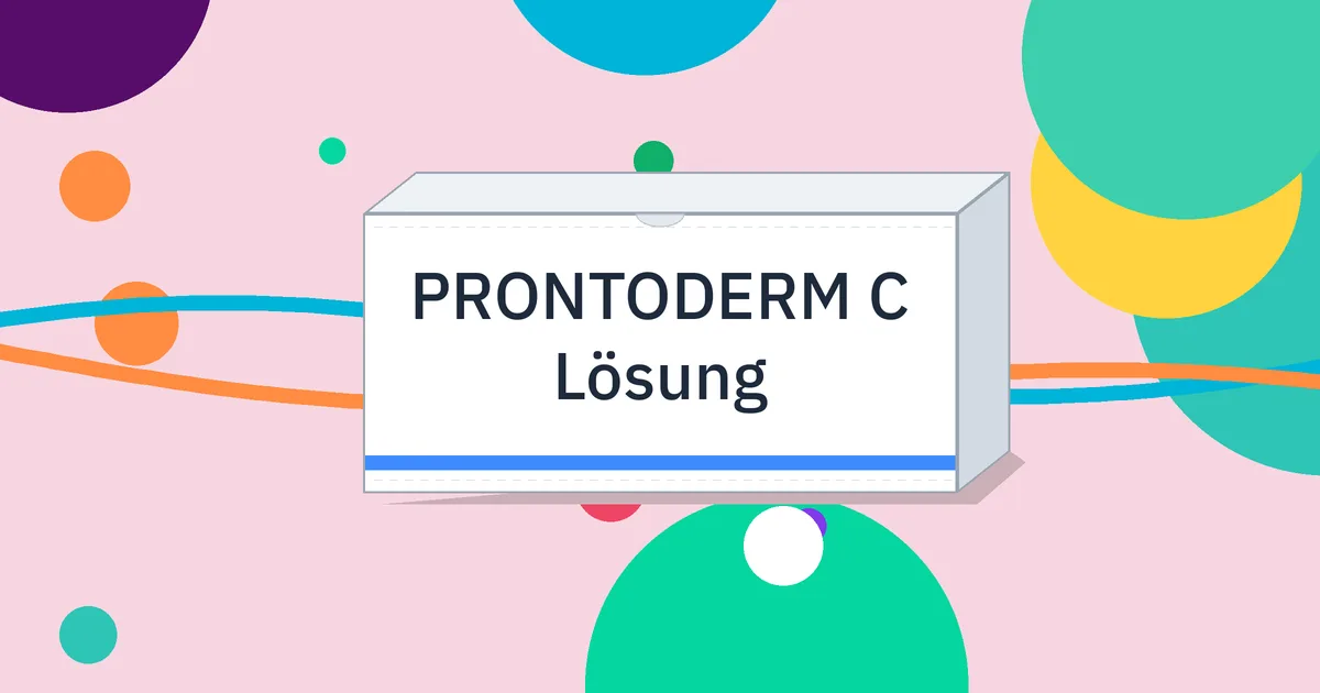 Symbolbild: Packung mit der Aufschrift PRONTODERM C Lösung (PZN 20349070) – Verfügbarkeit und Bezug in Apotheken in Frankfurt am Main