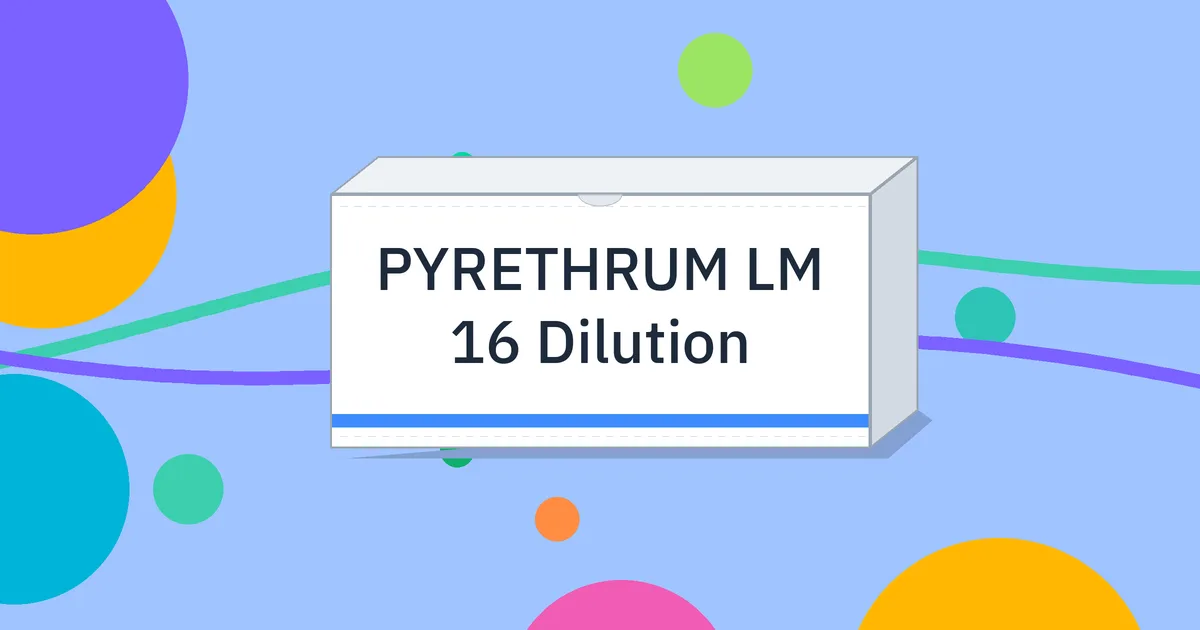Symbolbild: Packung mit der Aufschrift PYRETHRUM LM 16 Dilution (PZN 13671836) – Verfügbarkeit und Bezug in Apotheken in Frankfurt am Main