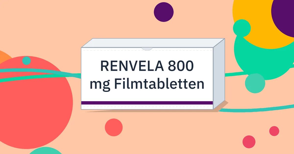 Symbolbild: Packung mit der Aufschrift RENVELA 800 mg Filmtabletten (PZN 00723307) – Verfügbarkeit und Bezug in Apotheken in Frankfurt am Main