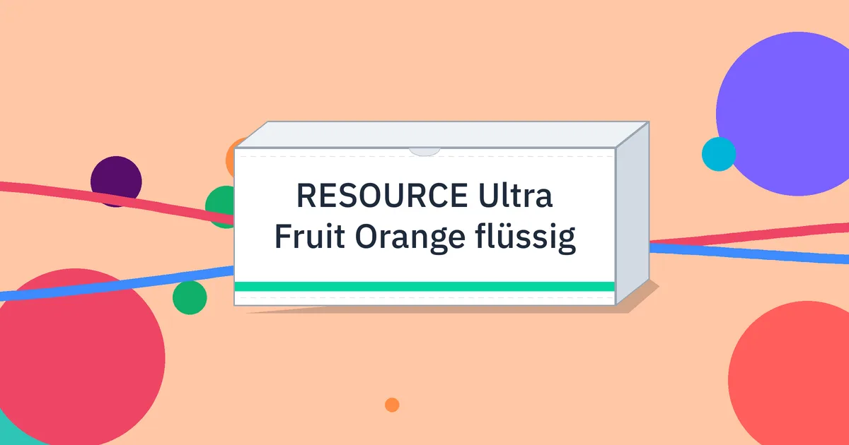 Symbolbild: Packung mit der Aufschrift RESOURCE Ultra Fruit Orange flüssig (PZN 17849691) – Verfügbarkeit und Bezug in Apotheken in Frankfurt am Main