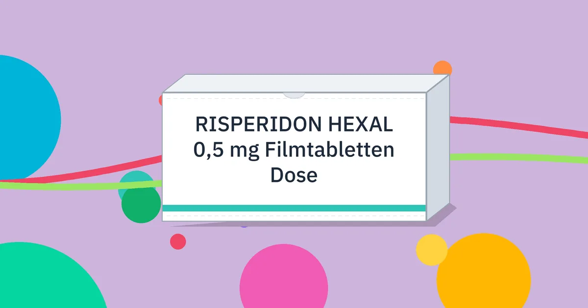 Symbolbild: Packung mit der Aufschrift RISPERIDON HEXAL 0,5 mg Filmtabletten Dose (PZN 17420982) – Verfügbarkeit und Bezug in Apotheken in Frankfurt am Main