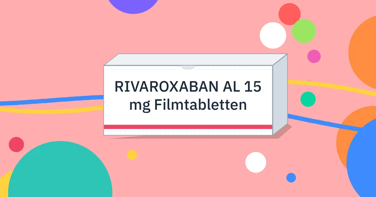 Symbolbild: Packung mit der Aufschrift RIVAROXABAN AL 15 mg Filmtabletten (PZN 19094995) – Verfügbarkeit und Bezug in Apotheken in Frankfurt am Main