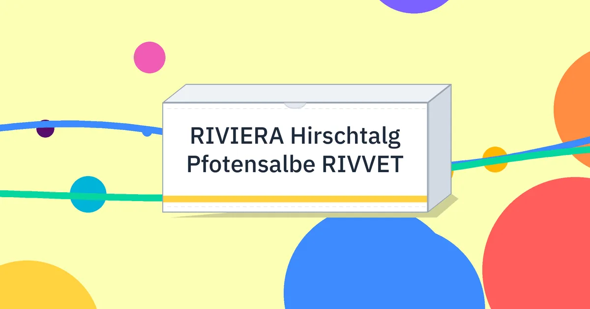 Symbolbild: Packung mit der Aufschrift RIVIERA Hirschtalg Pfotensalbe RIVVET (PZN 10000538) – Verfügbarkeit und Bezug in Apotheken in Frankfurt am Main