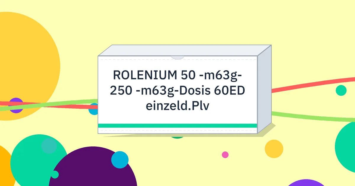 Symbolbild: Packung mit der Aufschrift ROLENIUM 50 -m63g-250 -m63g-Dosis 60ED einzeld.Plv (PZN 09780028) – Verfügbarkeit und Bezug in Apotheken in Frankfurt am Main