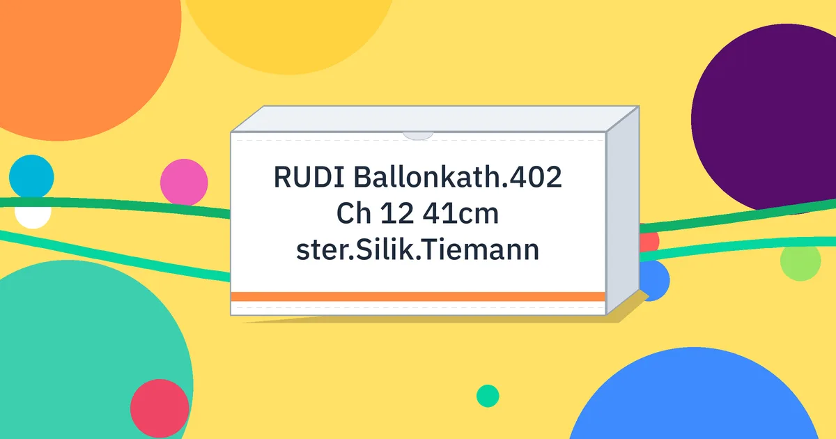 Symbolbild: Packung mit der Aufschrift RUDI Ballonkath.402 Ch 12 41cm ster.Silik.Tiemann (PZN 18086479) – Verfügbarkeit und Bezug in Apotheken in Frankfurt am Main