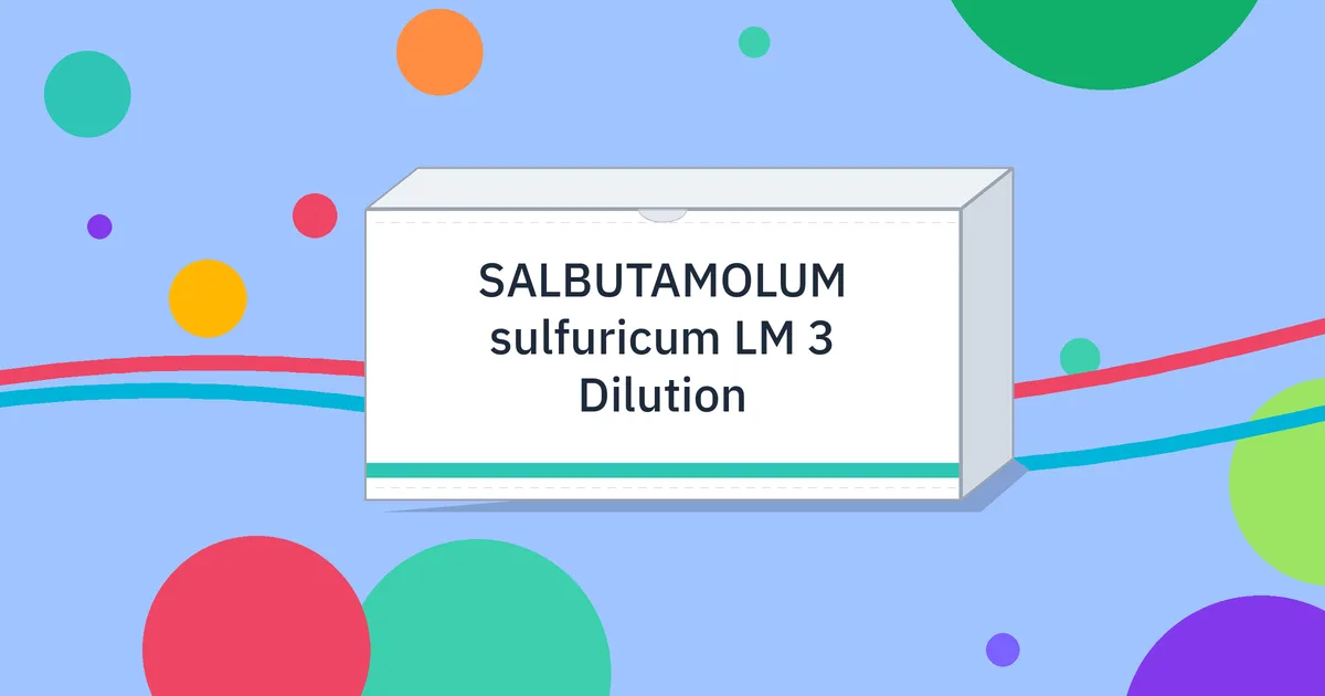Symbolbild: Packung mit der Aufschrift SALBUTAMOLUM sulfuricum LM 3 Dilution (PZN 18271679) – Verfügbarkeit und Bezug in Apotheken in Frankfurt am Main