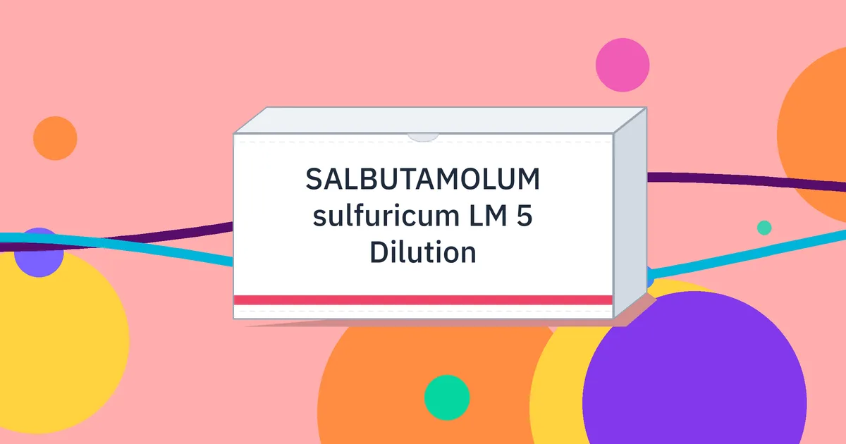 Symbolbild: Packung mit der Aufschrift SALBUTAMOLUM sulfuricum LM 5 Dilution (PZN 18271691) – Verfügbarkeit und Bezug in Apotheken in Frankfurt am Main