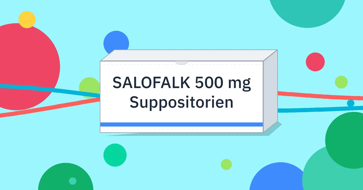 Symbolbild: Packung mit der Aufschrift SALOFALK 500 mg Suppositorien (PZN 16504116) – Verfügbarkeit und Bezug in Apotheken in Frankfurt am Main