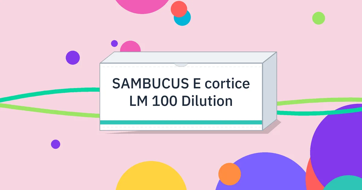 Symbolbild: Packung mit der Aufschrift SAMBUCUS E cortice LM 100 Dilution (PZN 13180268) – Verfügbarkeit und Bezug in Apotheken in Frankfurt am Main