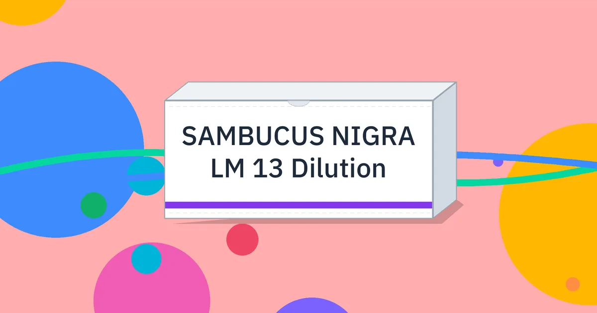 Symbolbild: Packung mit der Aufschrift SAMBUCUS NIGRA LM 13 Dilution (PZN 13181279) – Verfügbarkeit und Bezug in Apotheken in Frankfurt am Main