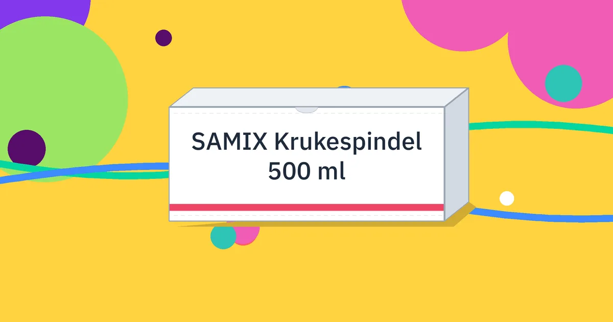 Symbolbild: Packung mit der Aufschrift SAMIX Krukespindel 500 ml (PZN 19987948) – Verfügbarkeit und Bezug in Apotheken in Frankfurt am Main