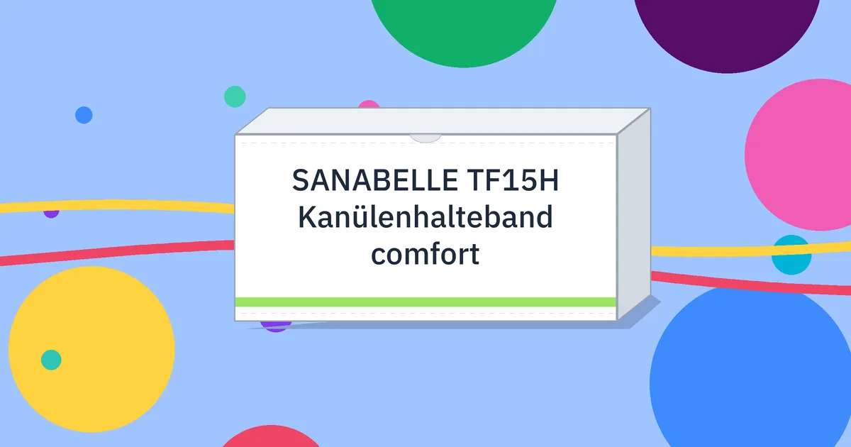 Symbolbild: Packung mit der Aufschrift SANABELLE TF15H Kanülenhalteband comfort (PZN 09304262) – Verfügbarkeit und Bezug in Apotheken in Frankfurt am Main