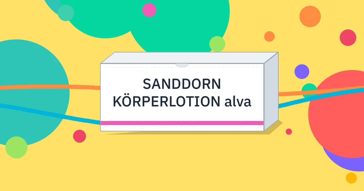 Symbolbild: Packung mit der Aufschrift SANDDORN KÖRPERLOTION alva (PZN 11258055) – Verfügbarkeit und Bezug in Apotheken in Frankfurt am Main