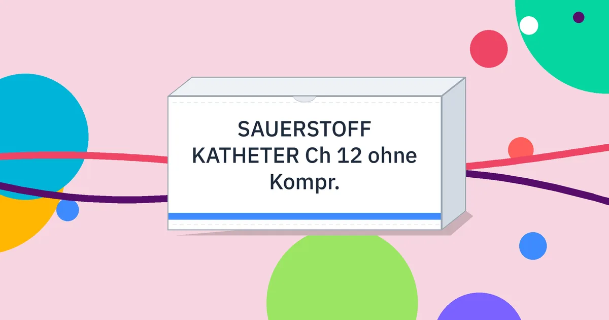 Symbolbild: Packung mit der Aufschrift SAUERSTOFF KATHETER Ch 12 ohne Kompr. (PZN 07487399) – Verfügbarkeit und Bezug in Apotheken in Frankfurt am Main