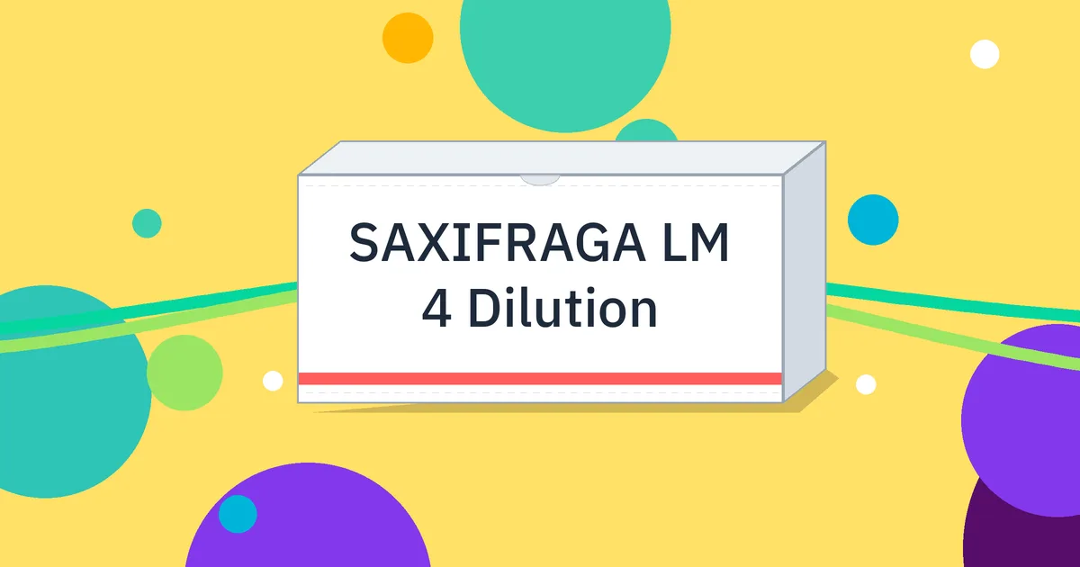 Symbolbild: Packung mit der Aufschrift SAXIFRAGA LM 4 Dilution (PZN 13688038) – Verfügbarkeit und Bezug in Apotheken in Frankfurt am Main
