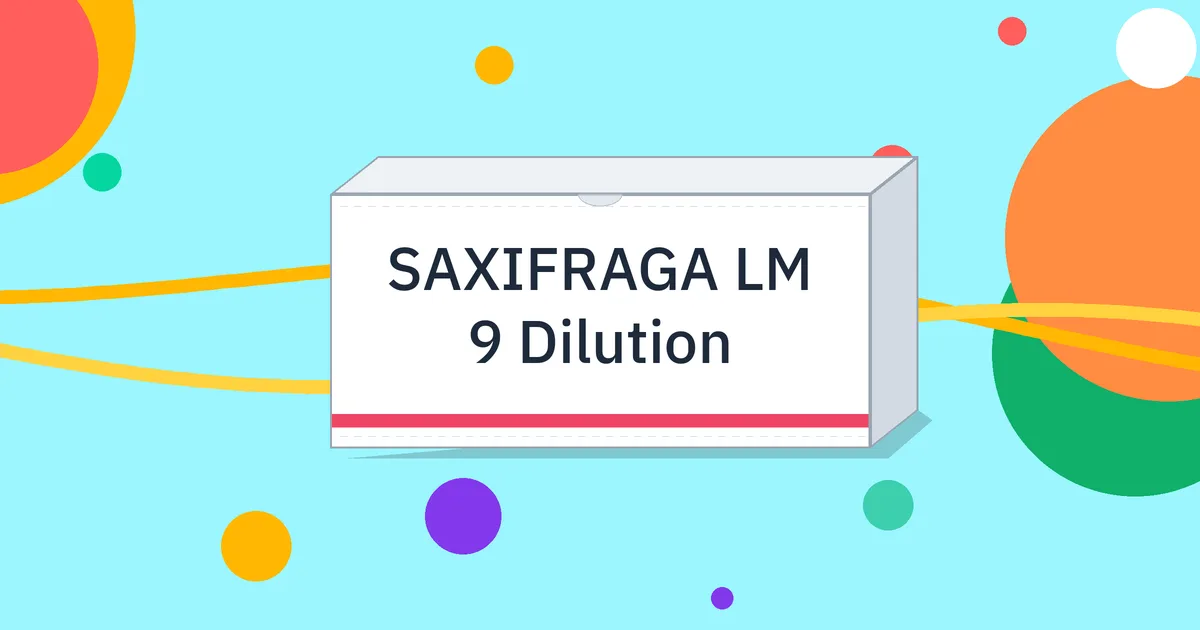 Symbolbild: Packung mit der Aufschrift SAXIFRAGA LM 9 Dilution (PZN 13688216) – Verfügbarkeit und Bezug in Apotheken in Frankfurt am Main