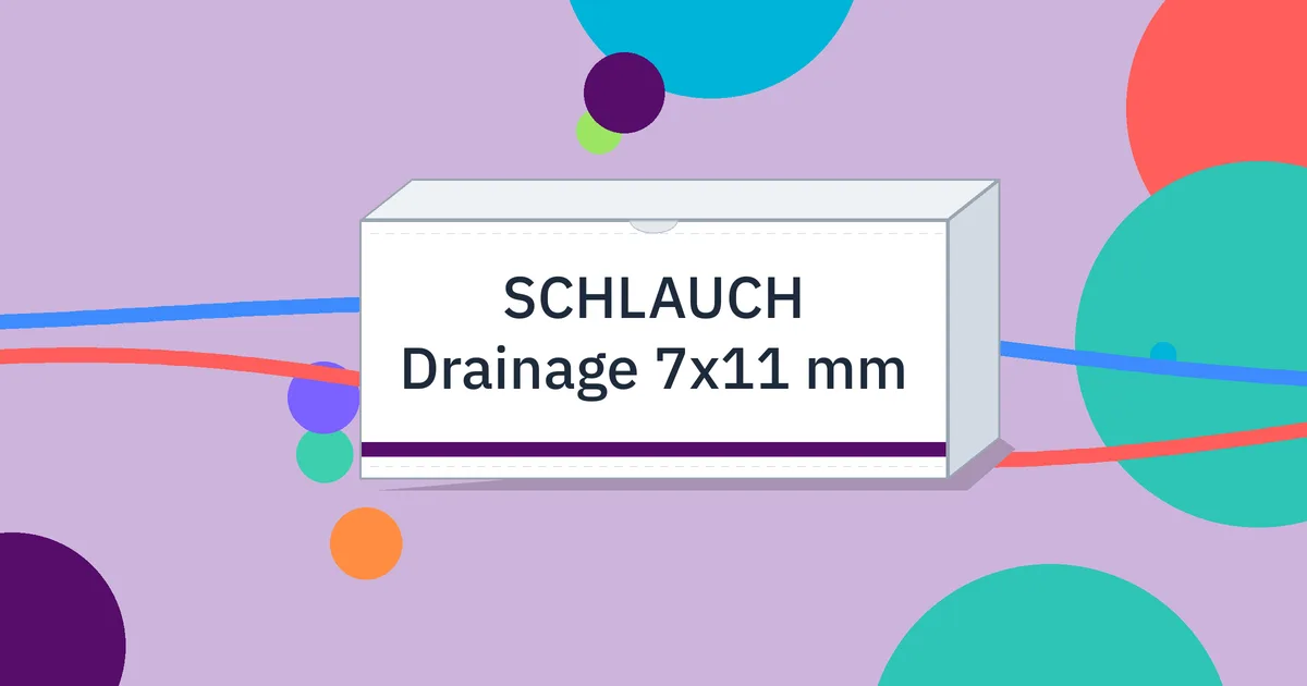 Symbolbild: Packung mit der Aufschrift SCHLAUCH Drainage 7x11 mm (PZN 01969068) – Verfügbarkeit und Bezug in Apotheken in Frankfurt am Main