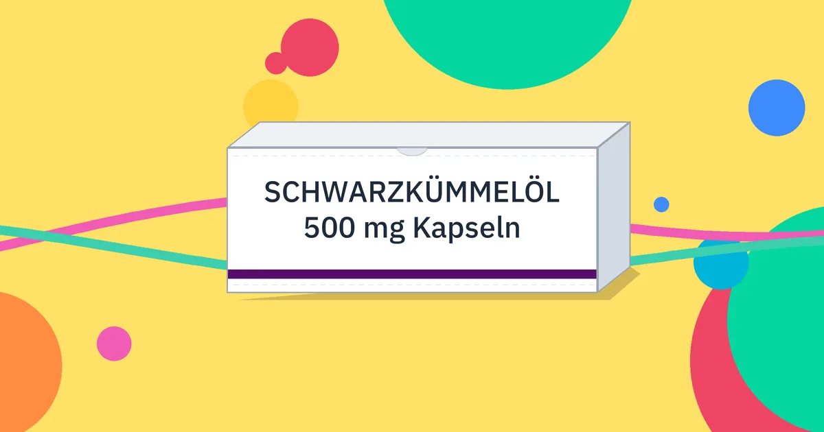 Symbolbild: Packung mit der Aufschrift SCHWARZKÜMMELÖL 500 mg Kapseln (PZN 18093427) – Verfügbarkeit und Bezug in Apotheken in Frankfurt am Main
