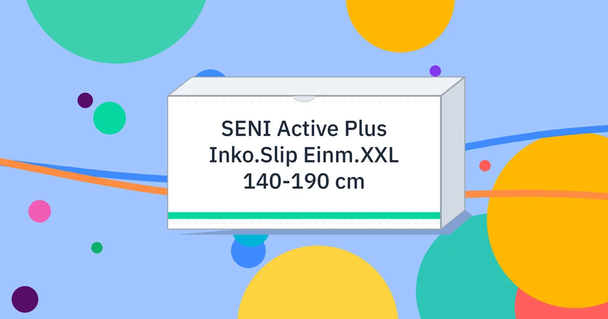 Symbolbild: Packung mit der Aufschrift SENI Active Plus Inko.Slip Einm.XXL 140-190 cm (PZN 15254249) – Verfügbarkeit und Bezug in Apotheken in Frankfurt am Main