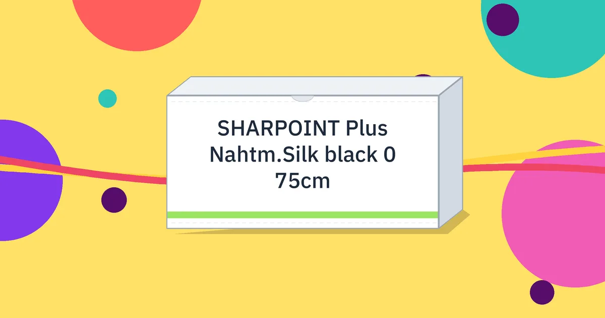 Symbolbild: Packung mit der Aufschrift SHARPOINT Plus Nahtm.Silk black 0 75cm (PZN 17994944) – Verfügbarkeit und Bezug in Apotheken in Frankfurt am Main