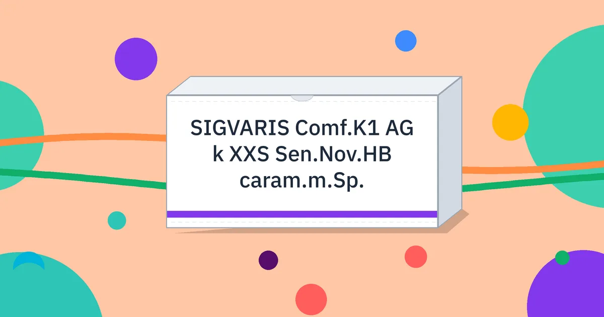 Symbolbild: Packung mit der Aufschrift SIGVARIS Comf.K1 AG k XXS Sen.Nov.HB caram.m.Sp. (PZN 17101610) – Verfügbarkeit und Bezug in Apotheken in Frankfurt am Main